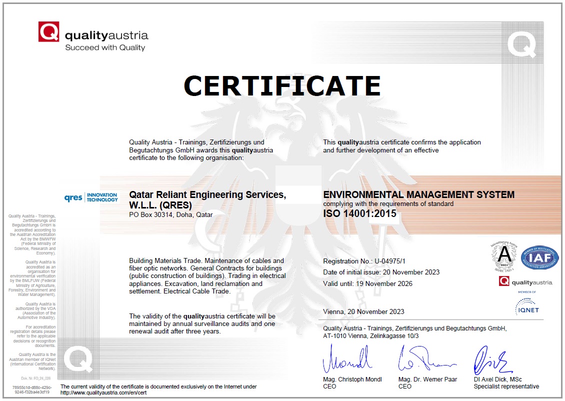 ICV and ISO Certifications | QRES Innovation Technology